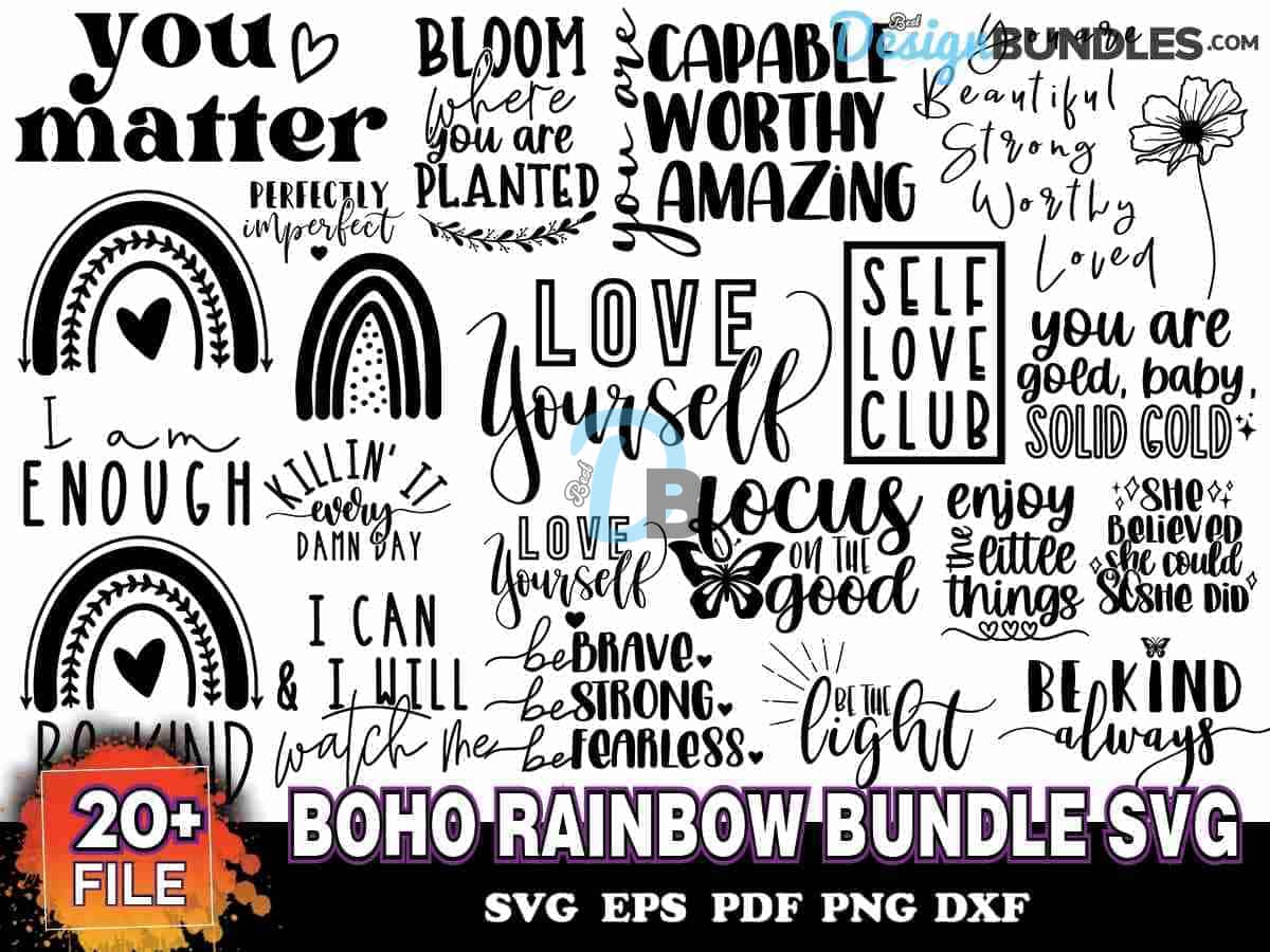 48 Files Boho Rainbow Bundle Svg, Boho Rainbow » BestDesignBundle